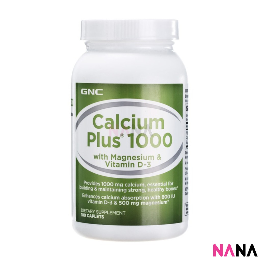 GNC Calcium Plus 1000 with Magnesium & Vitamin D-3 180 capsules ...