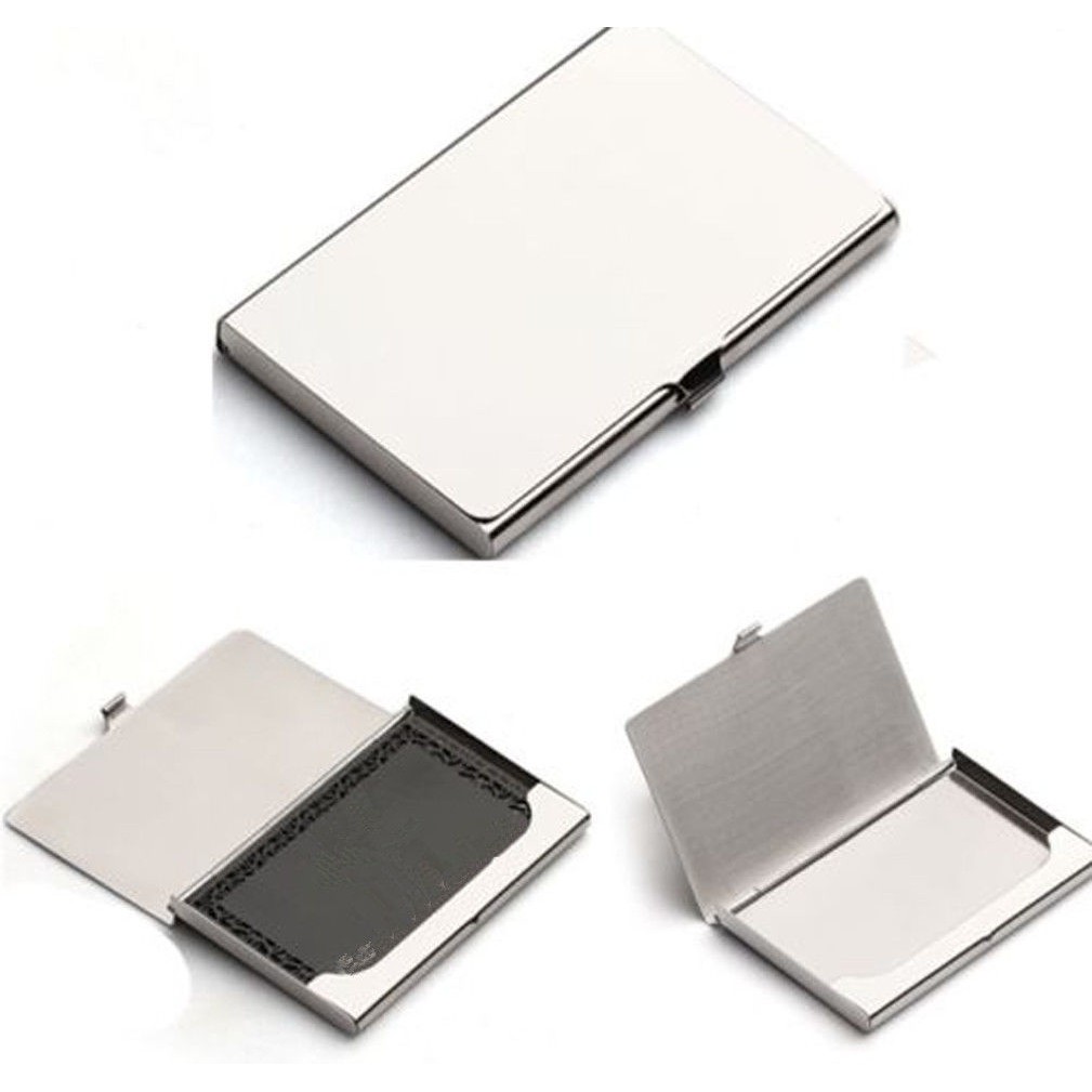 Stainless Steel Pocket Business Name Credit ID Card Holder Box Metal ...
