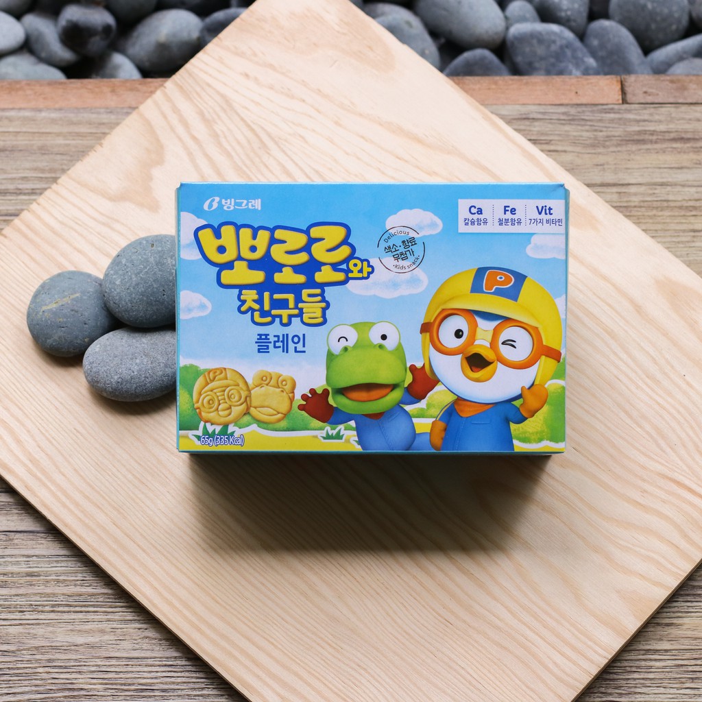 Binggrae Pororo Biscuits Plain - 65g | Shopee Singapore