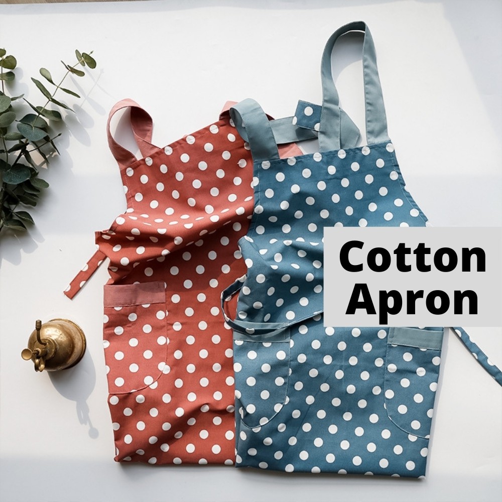 【SG】Cotton Aprons Cross-Back Apron with Pockets Minimalist Vintage ...