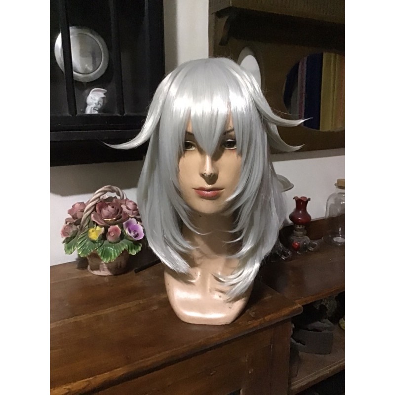Paimon genshin impact wig cosplay silver white | Shopee Singapore