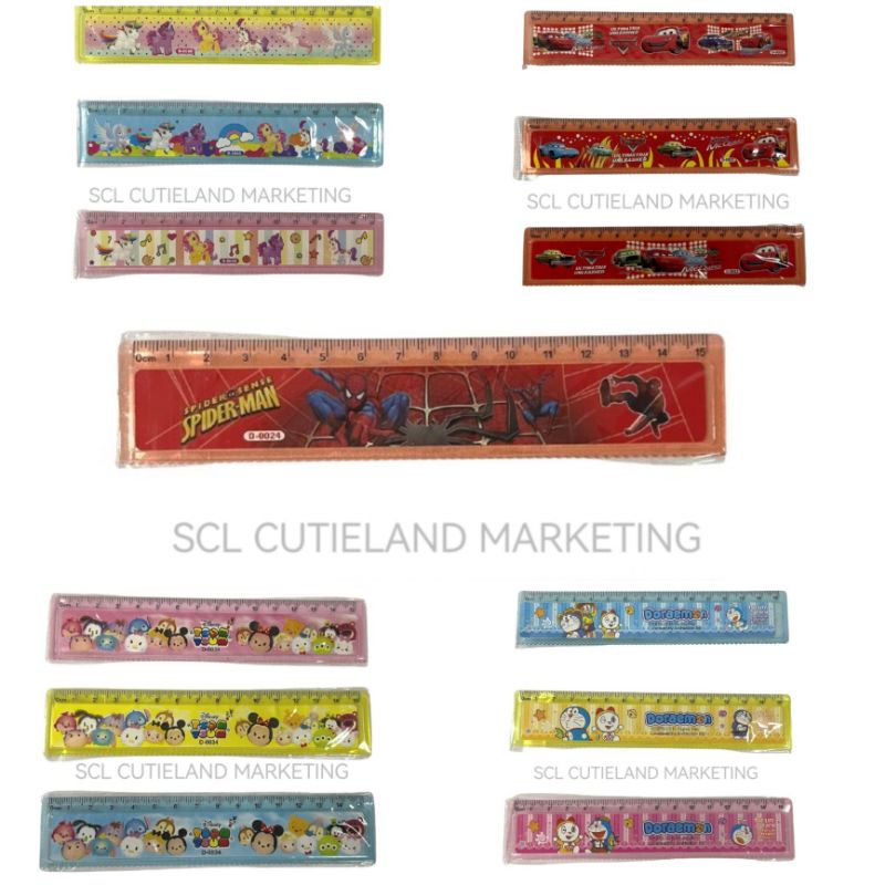15cm RULER DISNEY CARTOON KIDS CUTE LOVELY SET SPIDERMAN TSUM TSUM ...