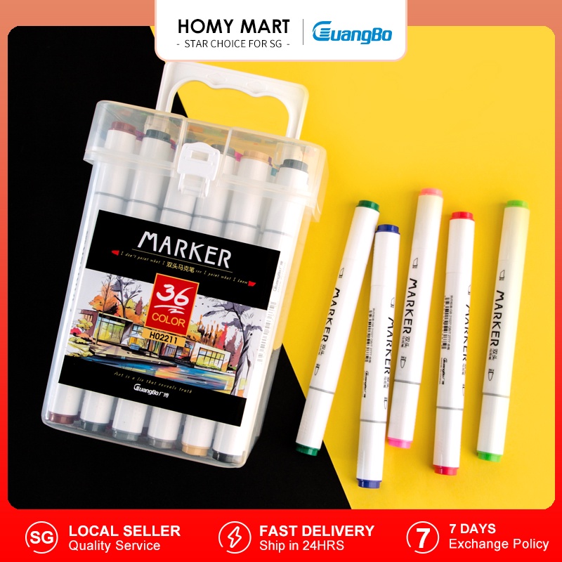 GuangBo Painting Brush Markers Pupils Watercolor Pen Twin Tip Marker ...