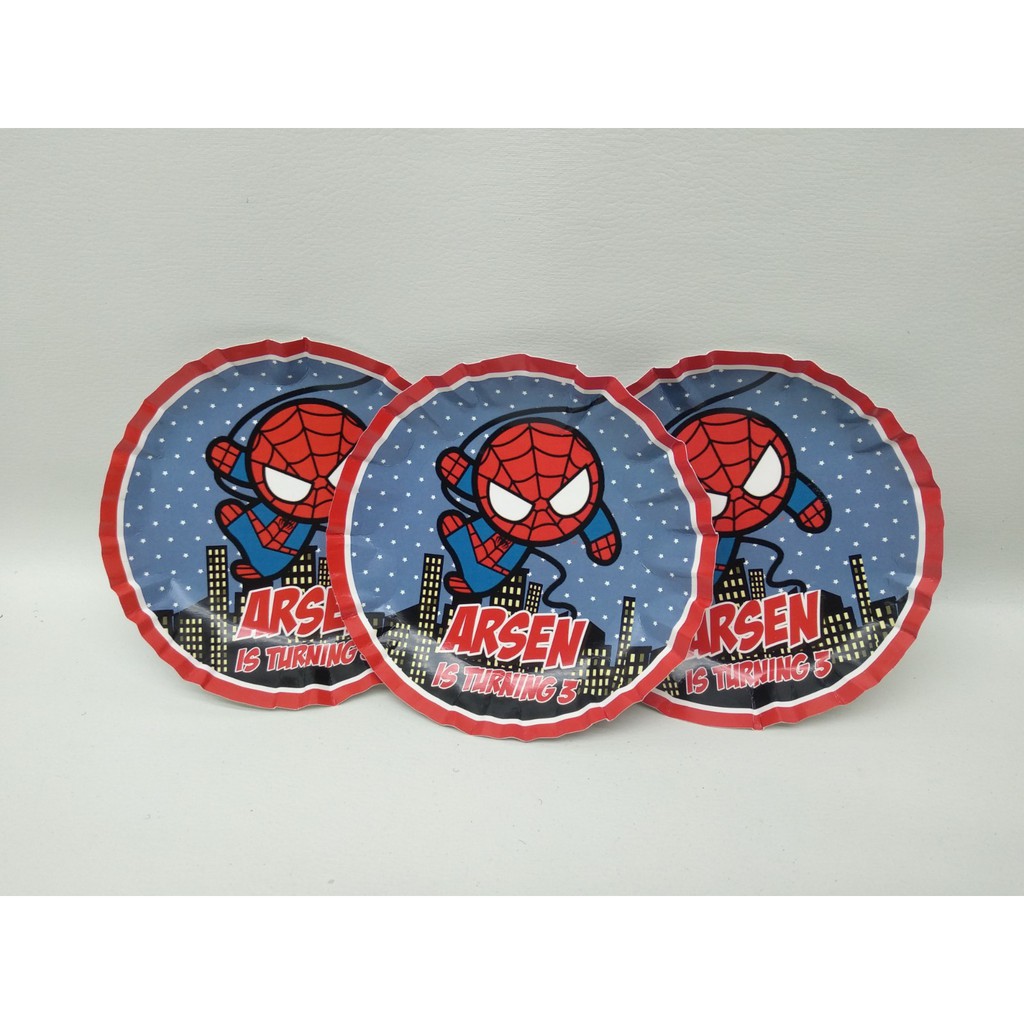 Spiderman PAPER PLATE/SPIDERMAN CHIBI CUSTOM PAPER PLATE/SPIDERMAN ...