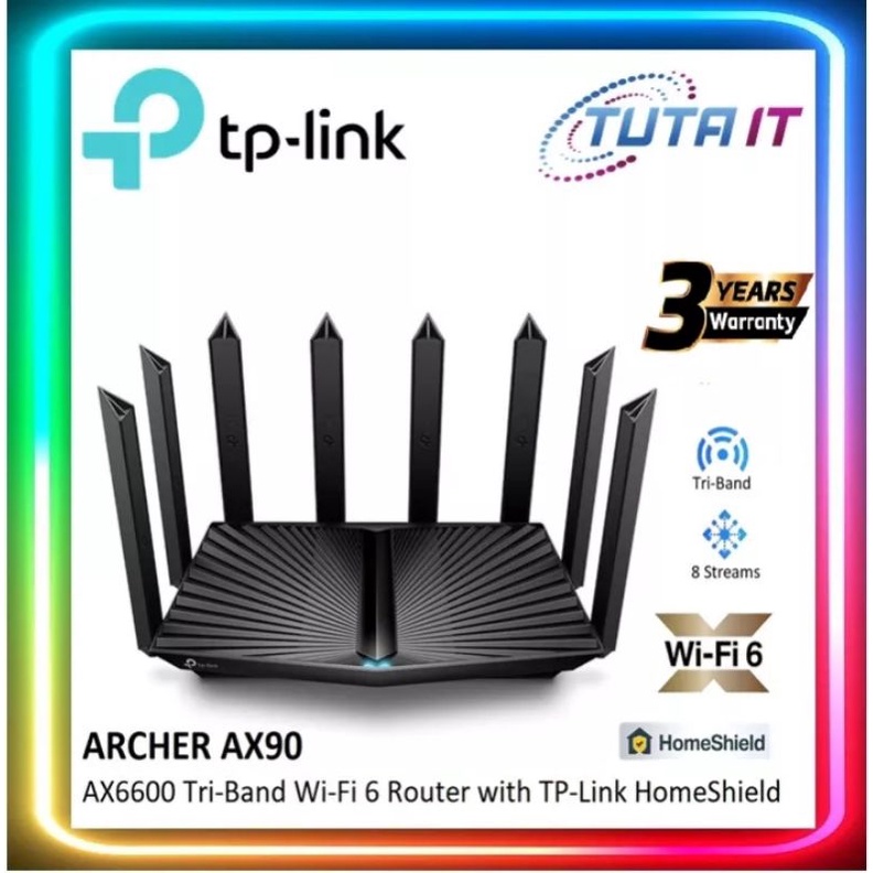 TP-Link Archer AX90 AX6600 Tri-Band Gigabit Wi-Fi 6 Router | Shopee Singapore