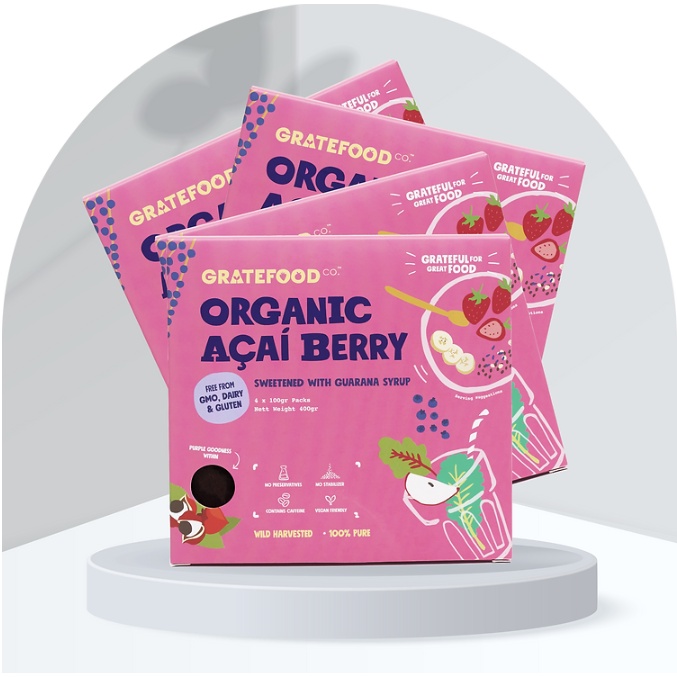 Gratefood Co's Organic Frozen Acai Pulp Sweetened with Guarana Syrup ...