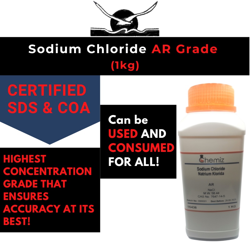 1kg CONSUMABLE Sodium Chloride Powder AR / Lab Grade | Shopee Singapore