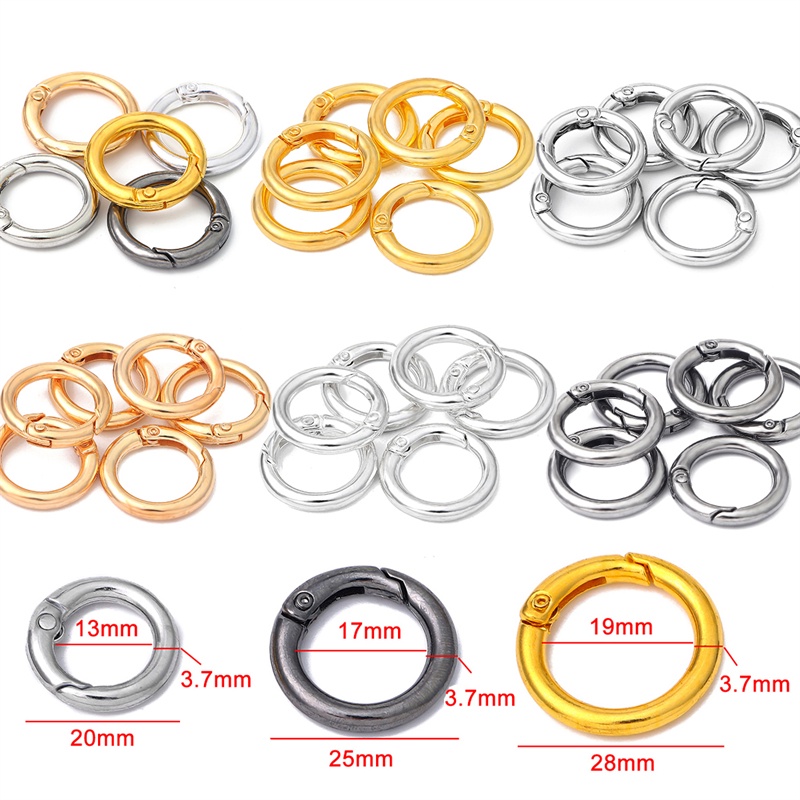 【NCC】5Pcs Metal O Ring Spring Clasps Openable Round Carabiner Keychain ...