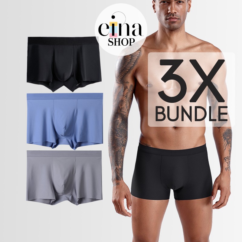 Einashop 3 Piece Men Basic Modal Boxer Briefs | Shopee Singapore