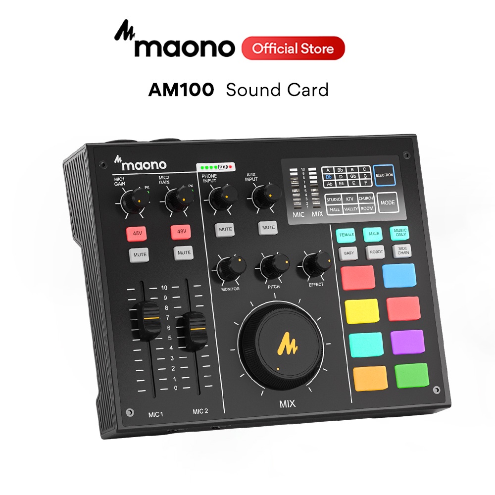 MAONO AM100 Professional Audio Interface Sound Card Mixer Recording ...