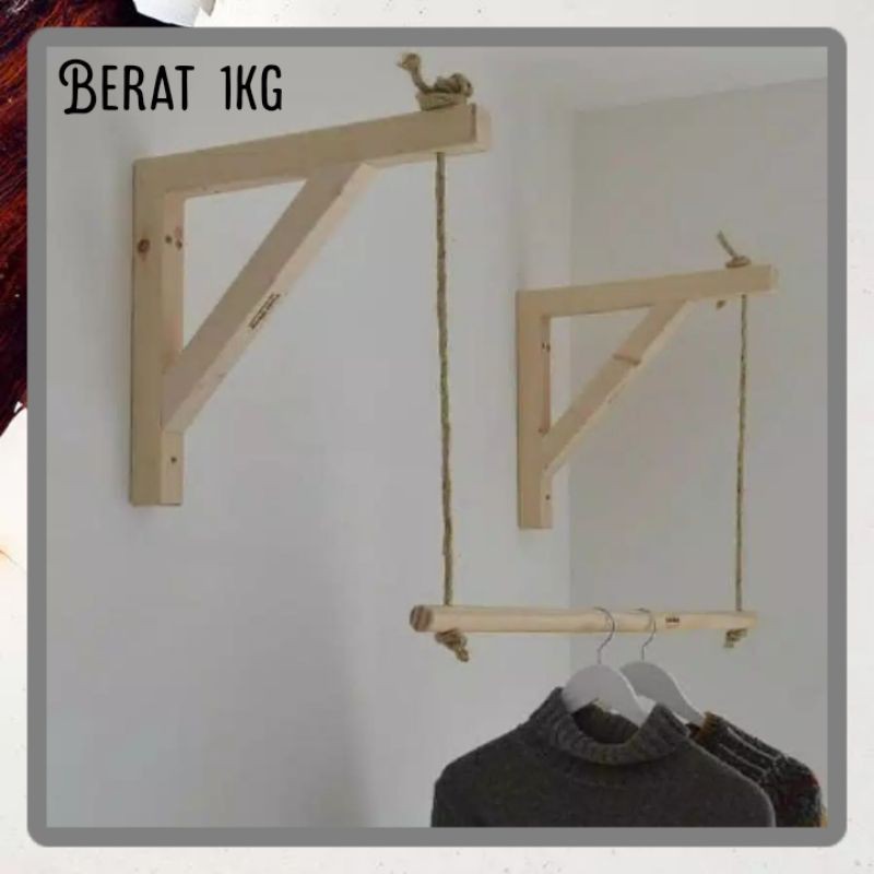 KAYU Ladder Hanger Hanging Clothes Rack Wooden Stacking Hanging Rack ...