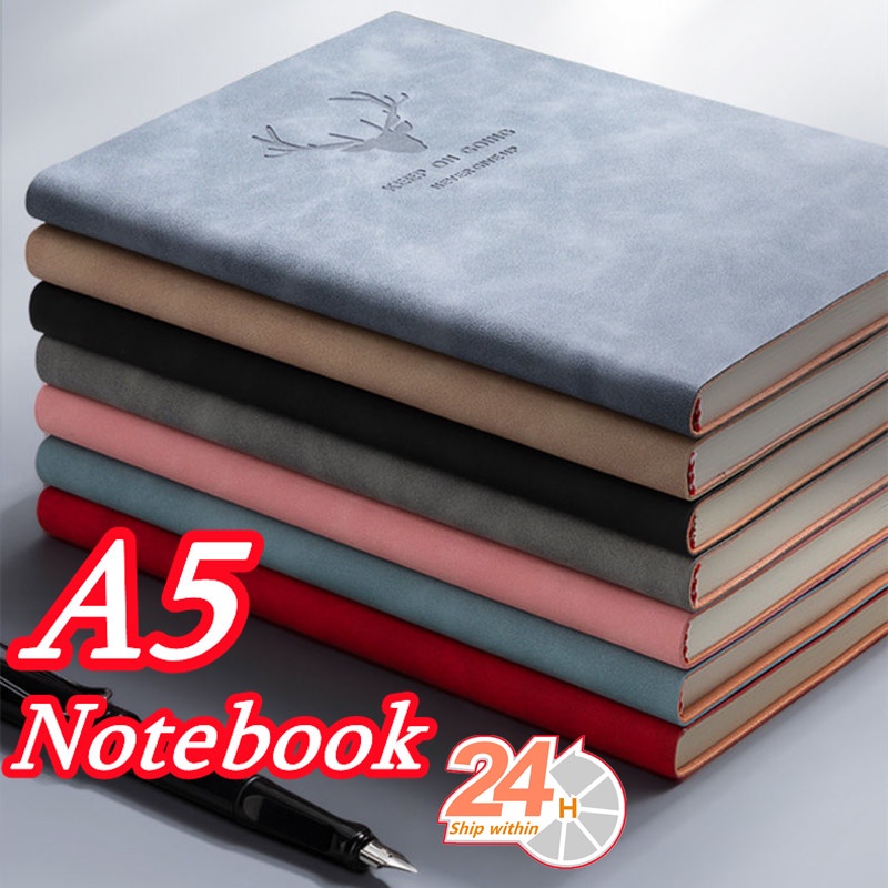 200 Pages A5 Planner Wax Sense PU Leather Notebook Business Office ...