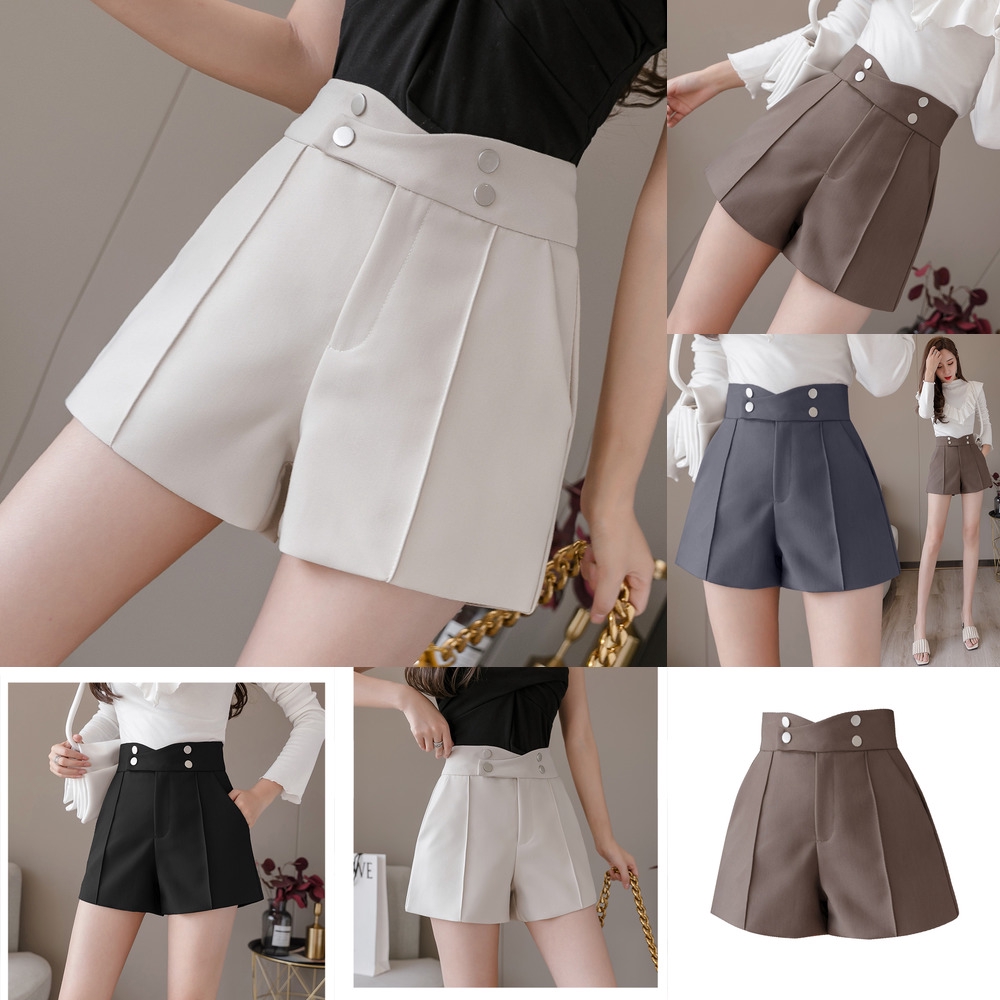 ReadyStock S-XL Casual Short Pant Women Summer Korea Cotton Solid A ...