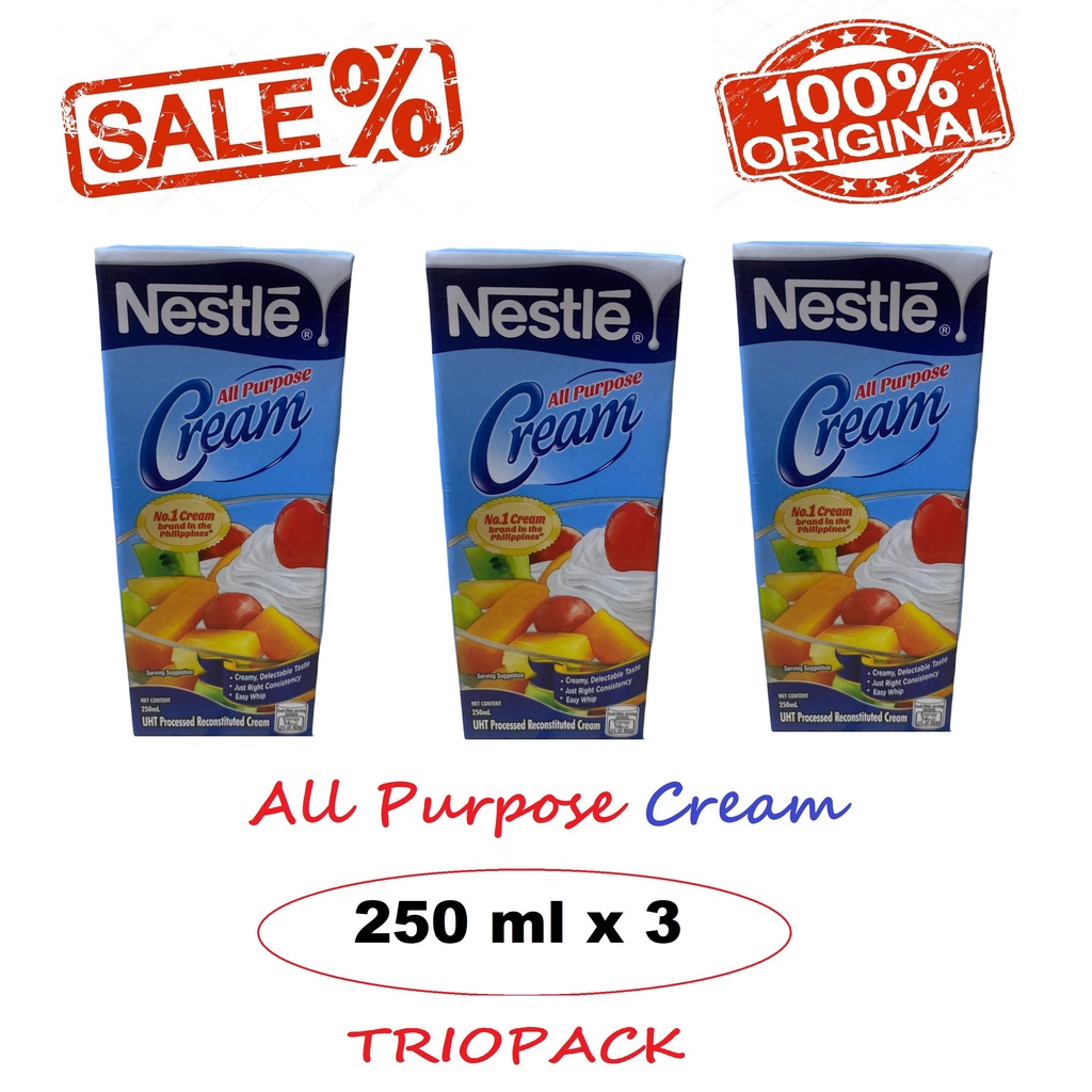 Nestle All-Purpose Cream - 250 mL x 3 | Shopee Singapore