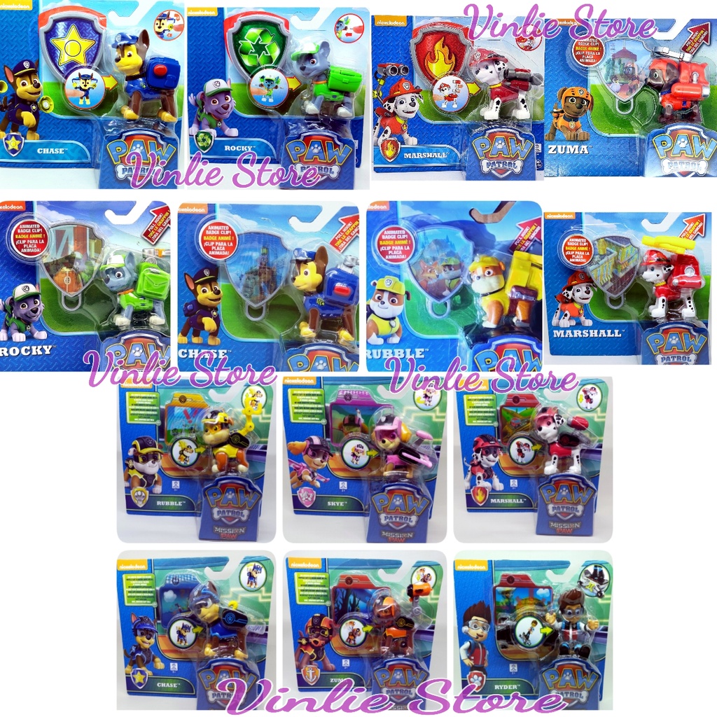 PAW PATROL Mission Paw Pull Hook Badge Nickelodeon Skye Chase Badge ...