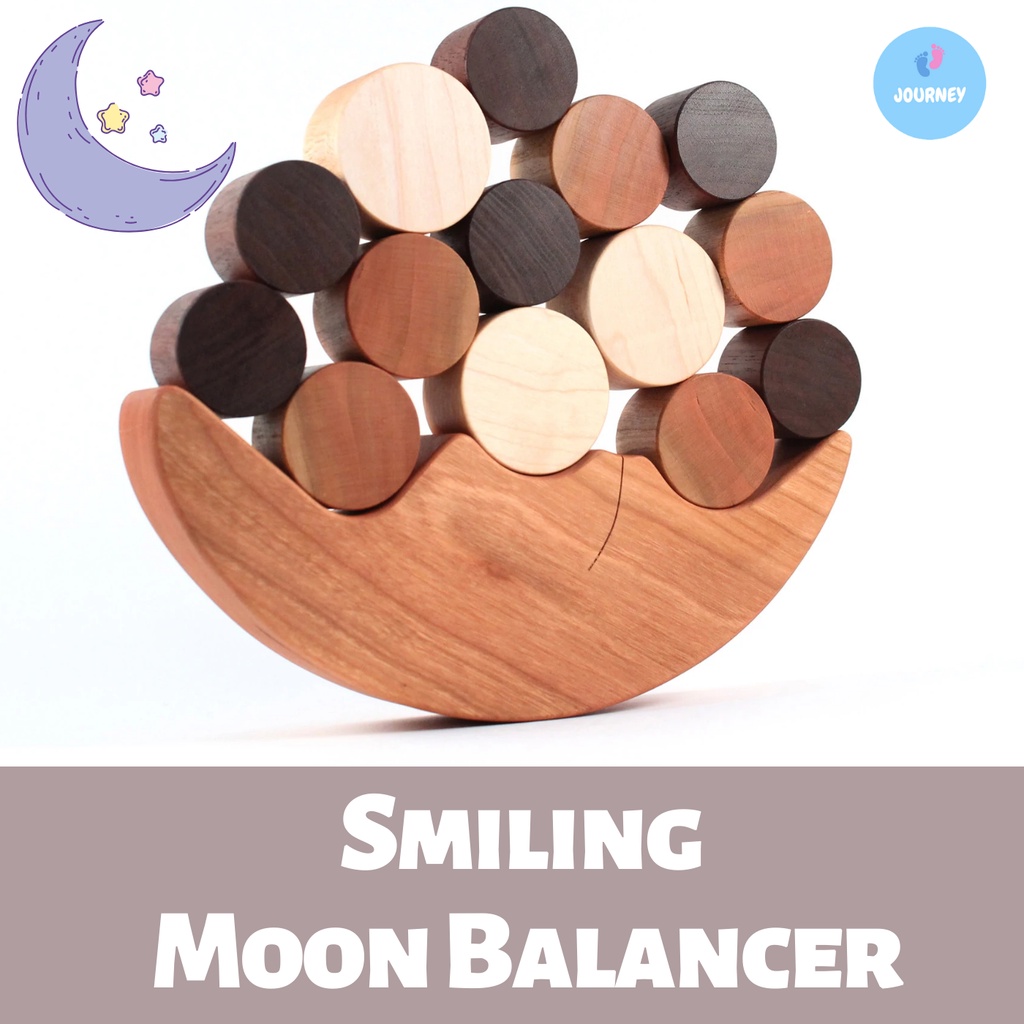 Montessori Wooden Toy- Smiling Moon Balancer -Kid Enlightenment Early ...