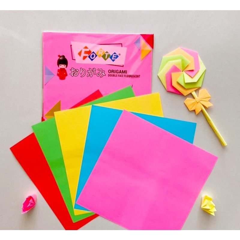 Double Sided ORIGAMI FORTE Folding Paper Size 16 x 16 cm Contains 25 ...
