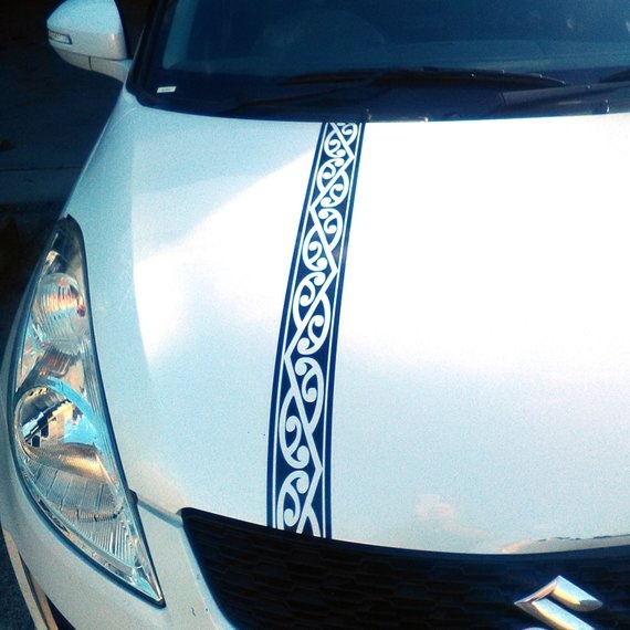 Kiwi Pride NZ Kowhaiwhai Sticker 45" x 3" Maori Kowhaiwhai tribal ...