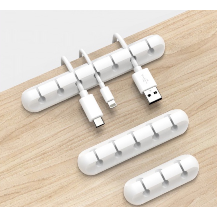 Silicone Cable Holder Desktop Clips Slots Organiser & Management for ...