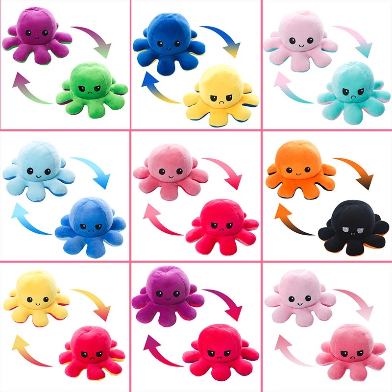 Children Kids Plush Fabric Cute Octopus Squid Doll Toys Double-Sided ...