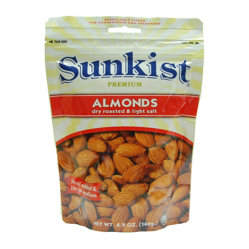 Sunkist Premium Almond Dry Roasted And Light Salt Dried Fruit 160g ...
