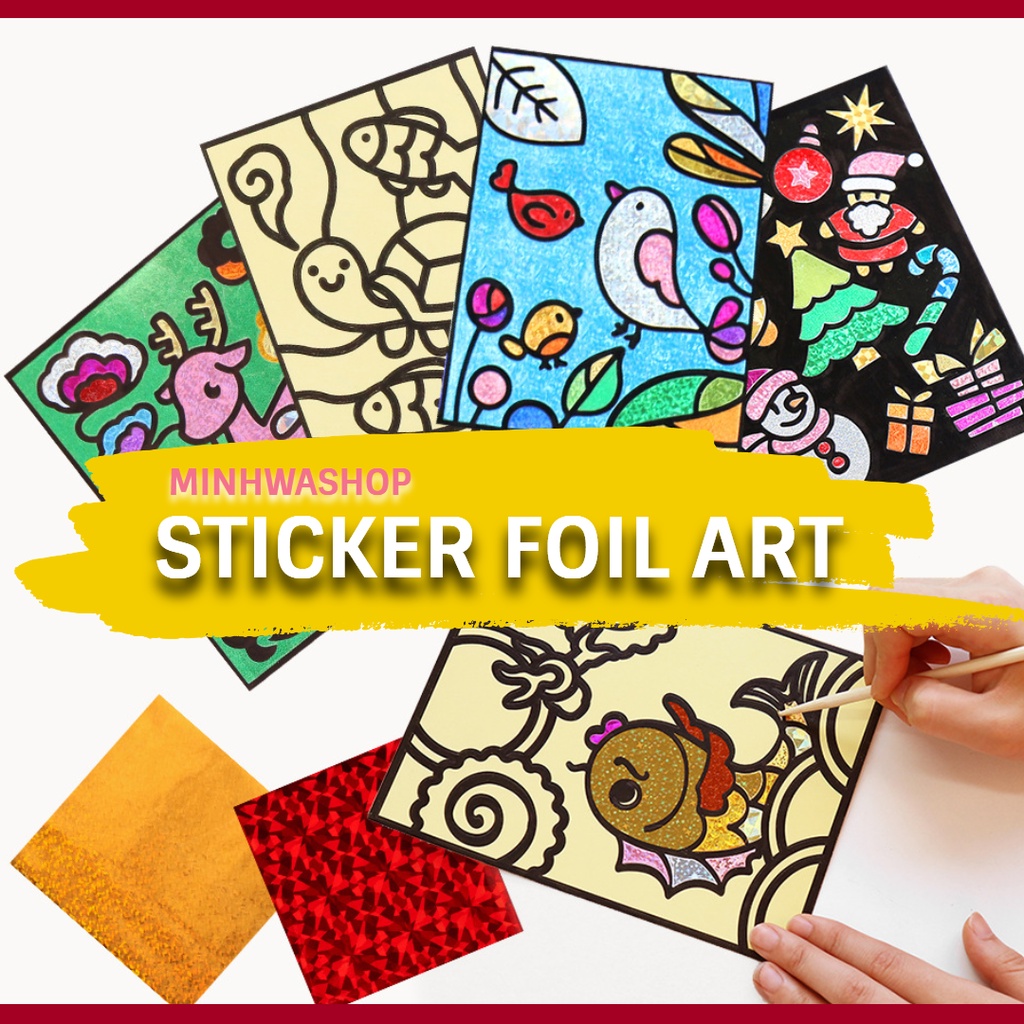 Minhwashop Sticker Foil Art for Goodie Bag Kid Birthday Stationery Art ...