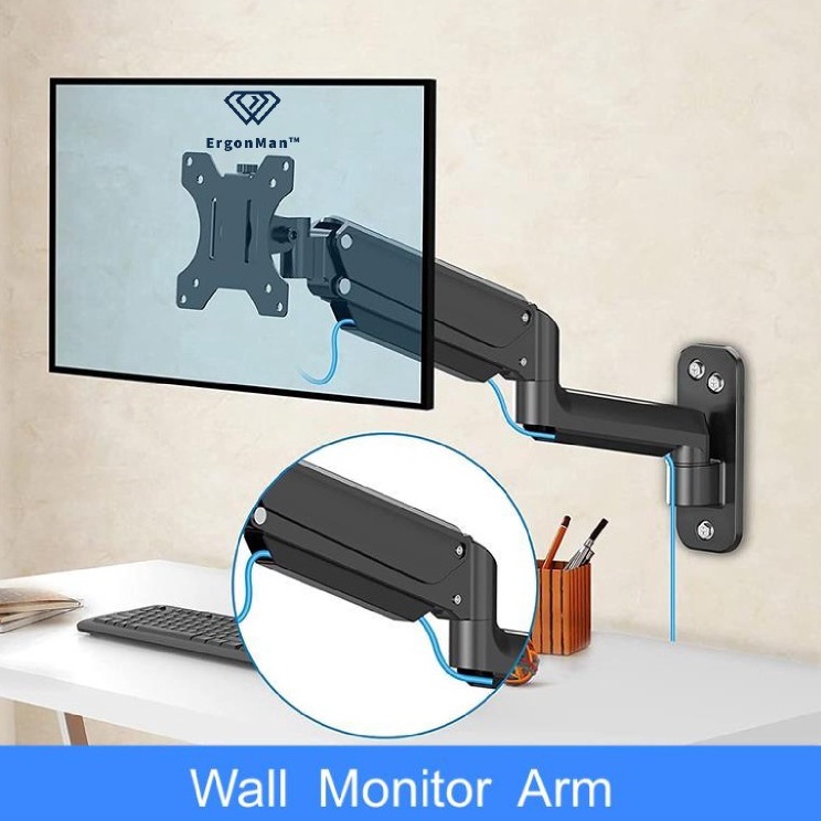 Wall Monitor Arm Mounted on Wall LCD Monitor Bracket | Shopee Singapore