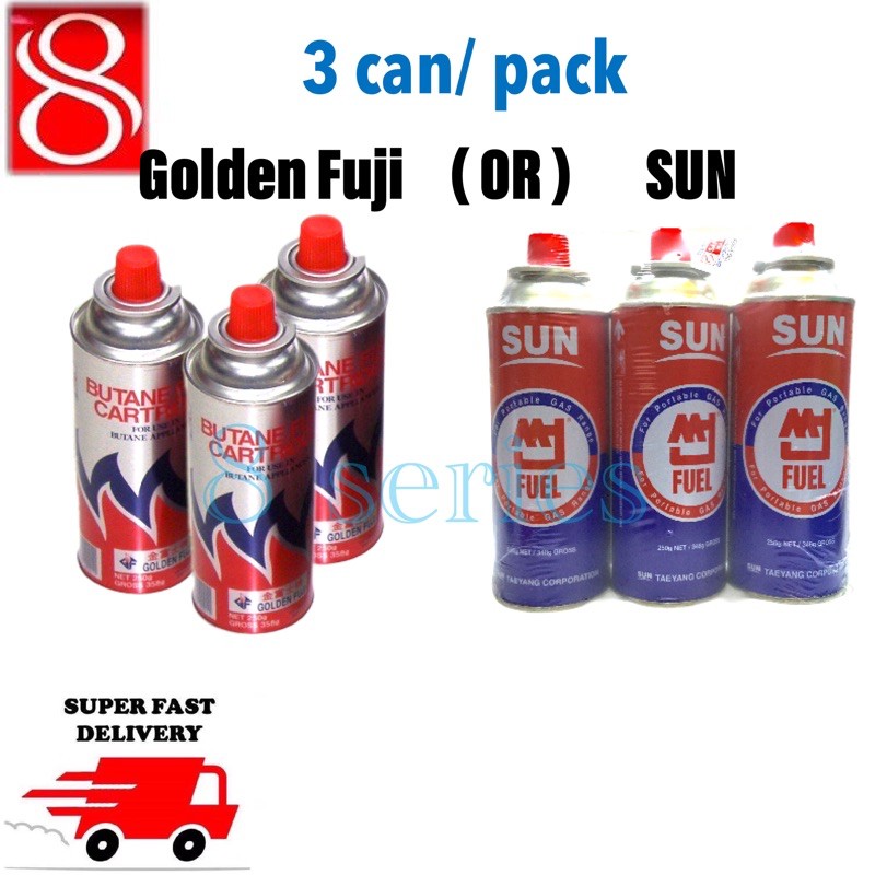 Sun / Golden Fuji Butane Gas Cartridge 3 x 1 pack/ Blow torch | Shopee ...