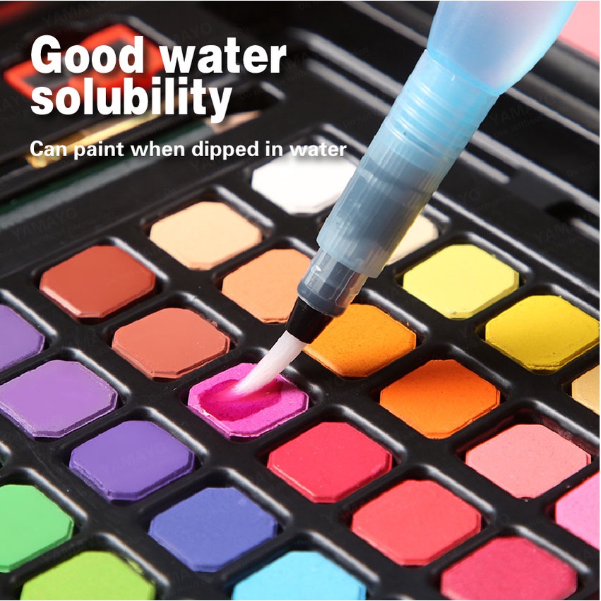 48 Colours Solid Water Colour Paint Art Set || With Water Brush Pen ...
