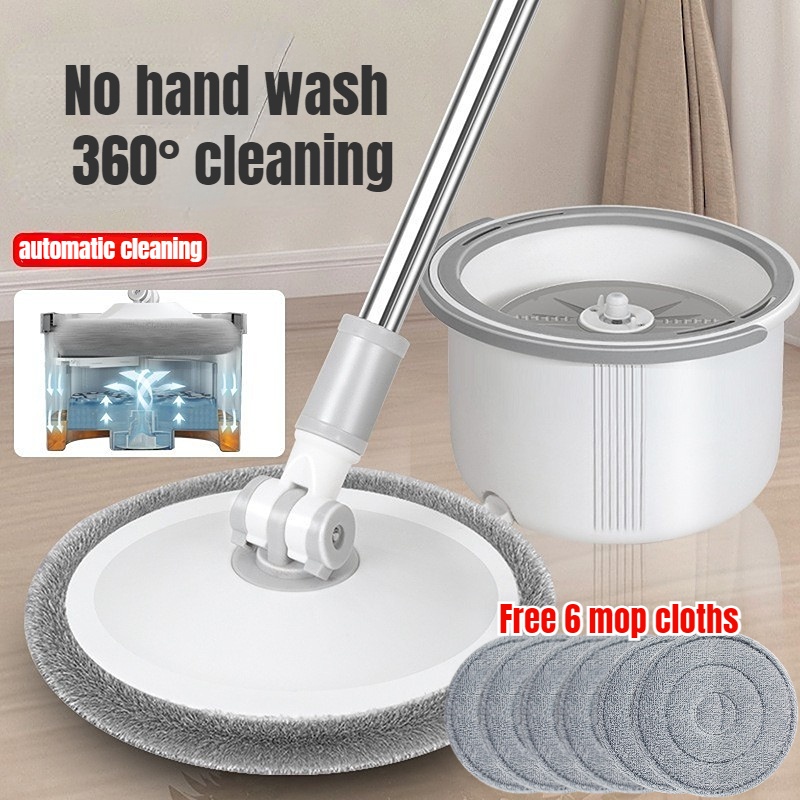 [Free-6 Mop Pads] Spin Mop Sewage Separation Spin Mop Self Cleaning ...
