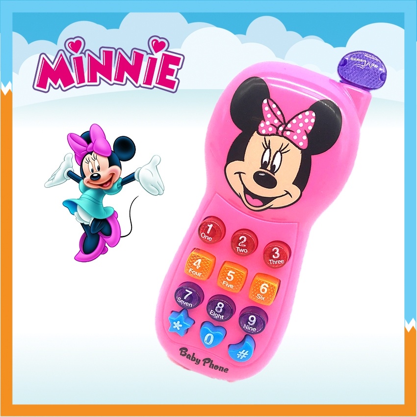 Kids Girl Cute Fun Minnie Mouse Cartoon Phone with Light and Music ...