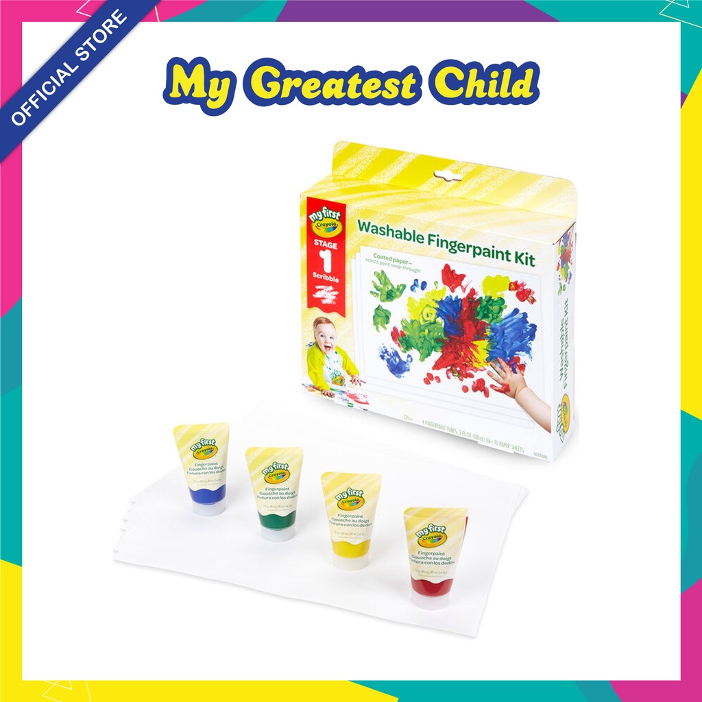 [Ready Stock] (Aged 1-99) Crayola Washable Fingerpaint Kit / 10 paper ...