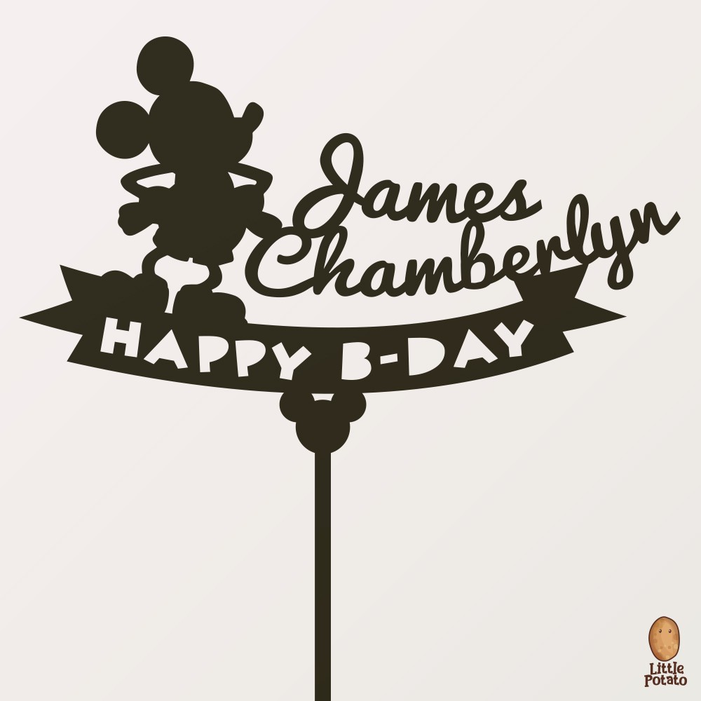 Custom Cake Topper (Cake Pick): Happy Birthday Mickey Mouse/Miki Mouse ...