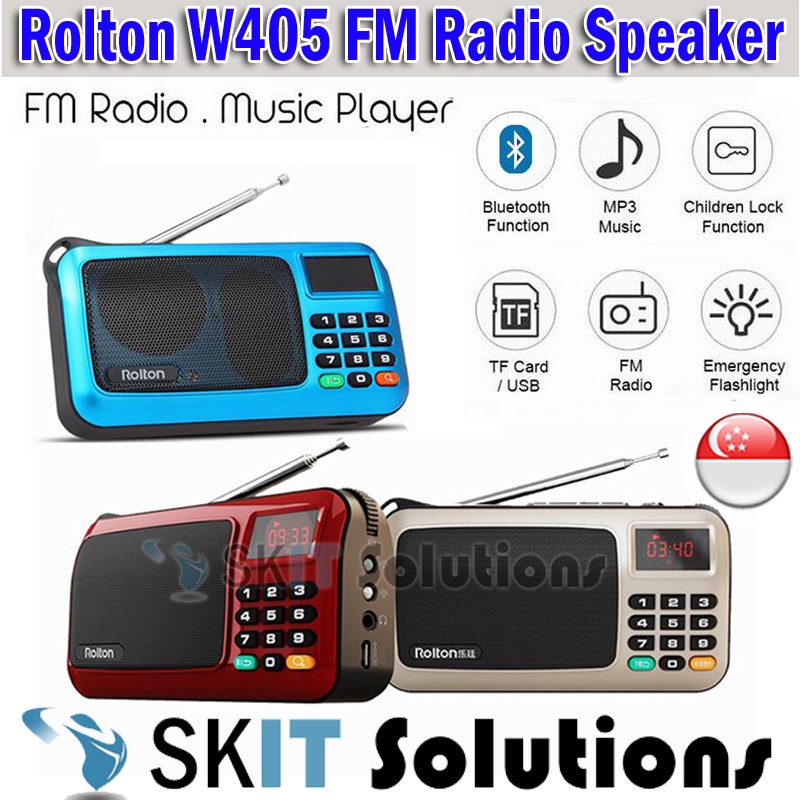 Rolton W405 Mini Portable FM Radio Bluetooth Speaker LED LCD Display ...