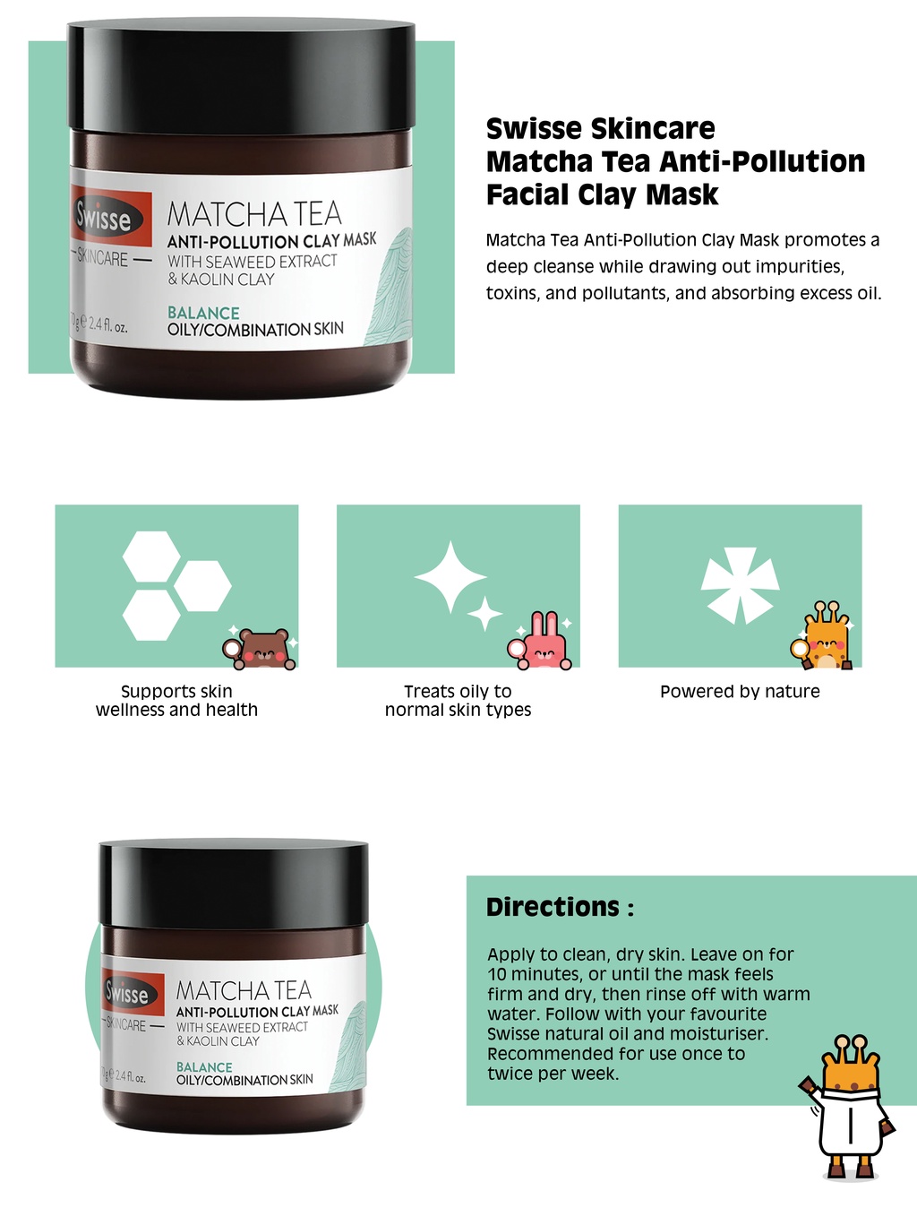 (Brand Authorised) Swisse Skincare Manuka Honey Detoxifying Facial Clay ...