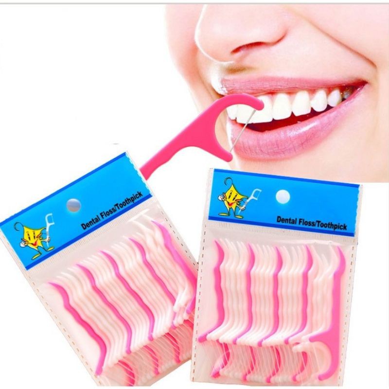 25 pcs dental floss stick dental floss interdental cleaning floss stick ...