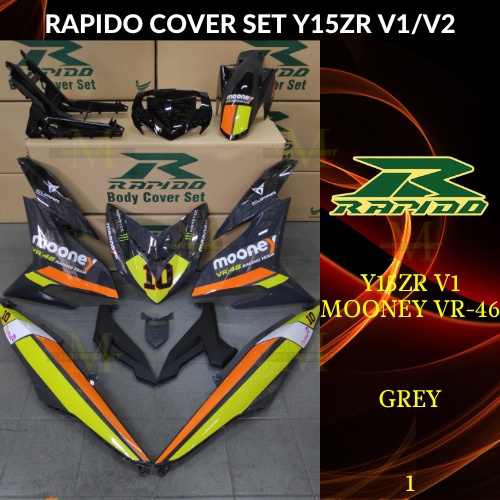 RAPIDO BODY COVER SET Y15ZR V1 V2 MOONEY LC150 VR46 - GREY (STICKER ...