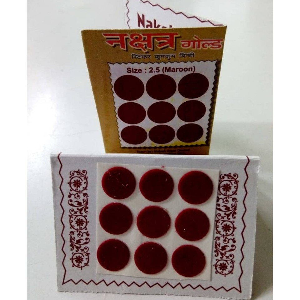 Nakshtra Sticker Pottu / Bindi ( Deep Red / Merun ) | Shopee Singapore