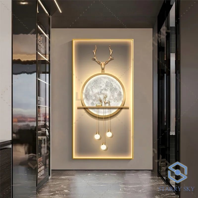 Light Modern Luxury Porch Decorative Painting Led Light-emitting Lamp ...