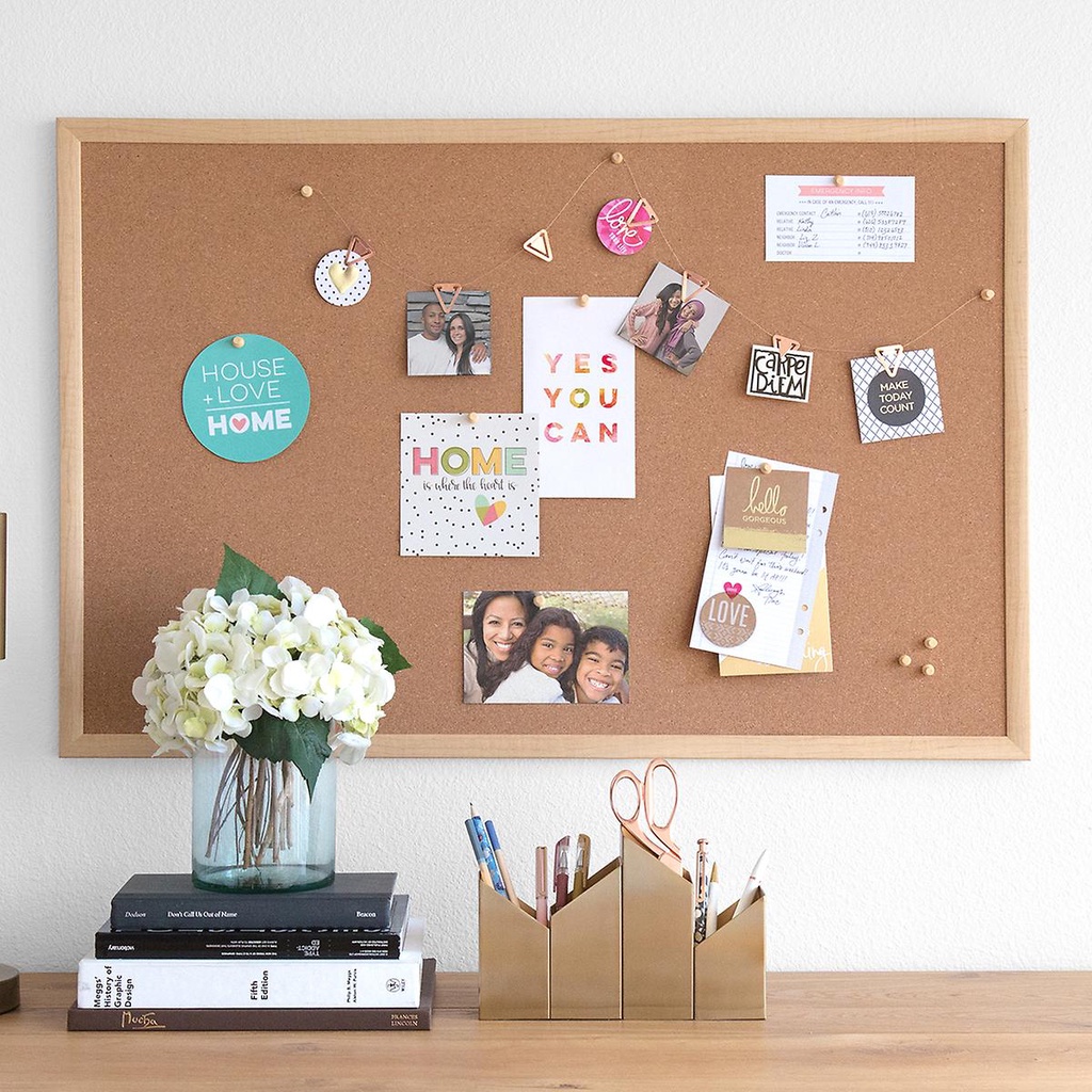 Cork Board Wood Wall Hanging Message Bulletin Board Frame Notice Note ...