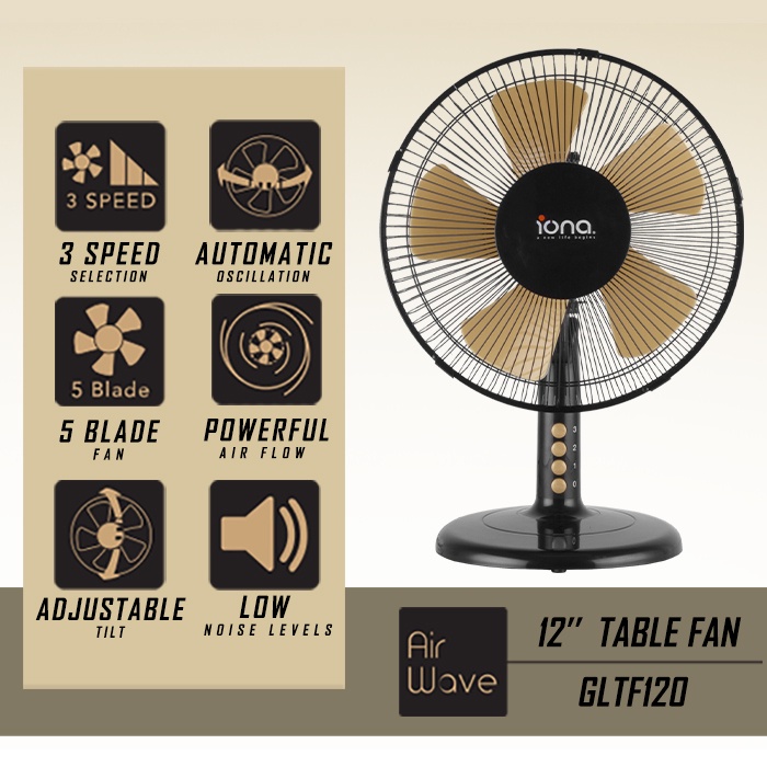IONA 12 Inch Electric Table Fan Small Desk Fan - GLTF120 | Shopee Singapore