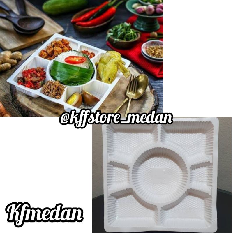 PUTIH Mika Bulkhead White Milk Rice Box 20x20cm (Fill 50pcs) | Shopee ...