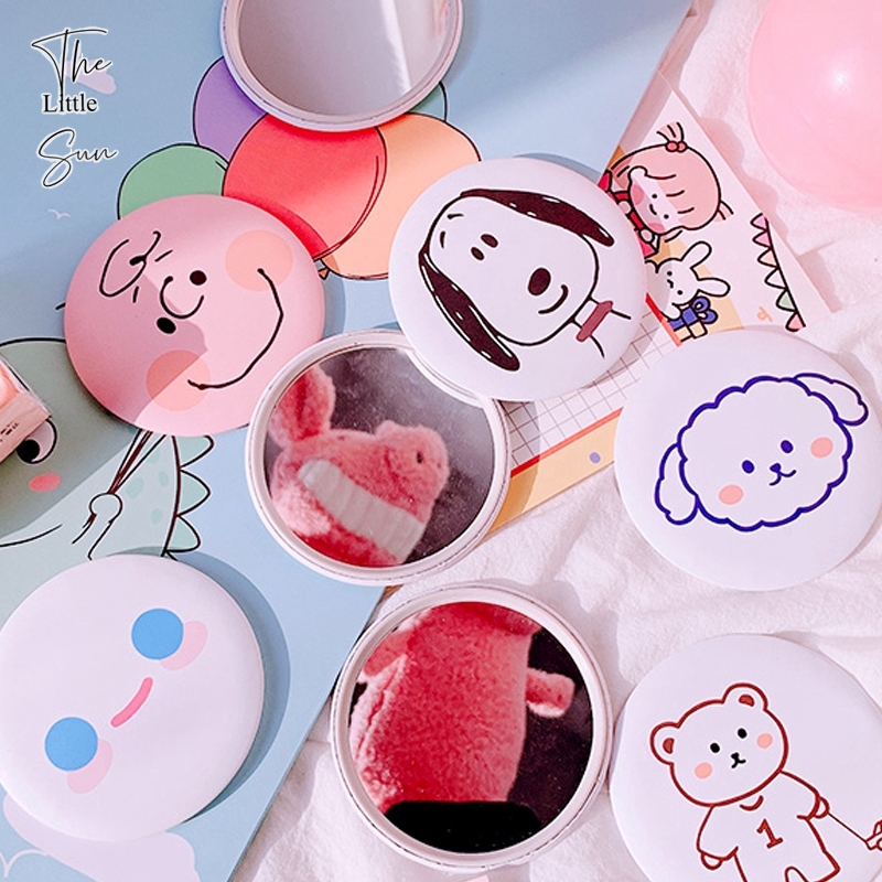 The Little Sun INS Korea Cute Mini Pocket Small Round Mirror Cartoon ...