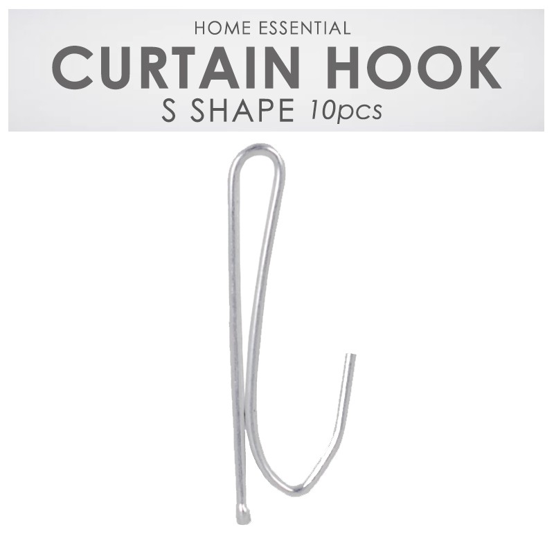 S Shape Curtain Hooks For Hook Railing Track | Shopee Singapore