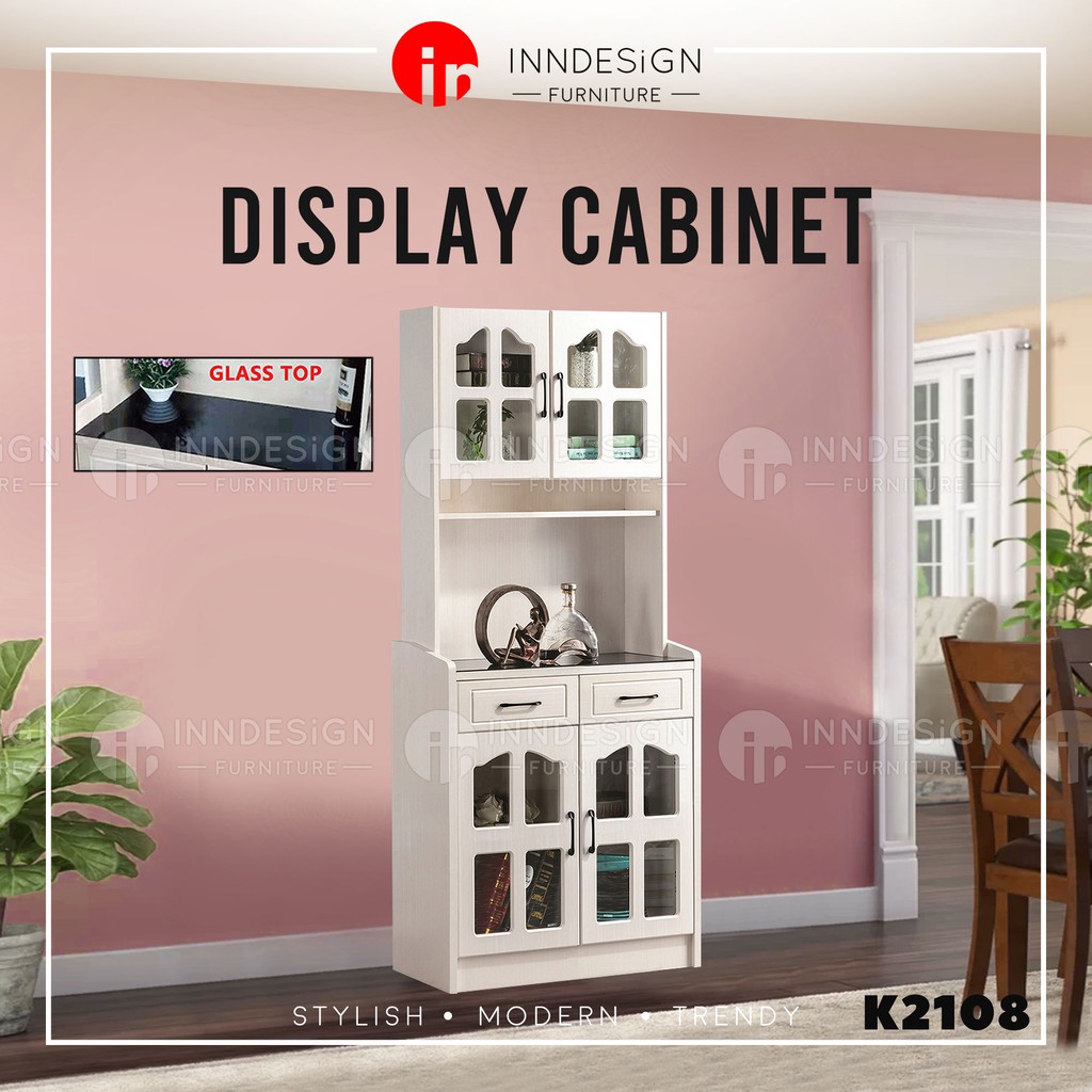 [LOCAL SELLER] Victoria Display Cabinet / Bookshelf With Glass Top ...