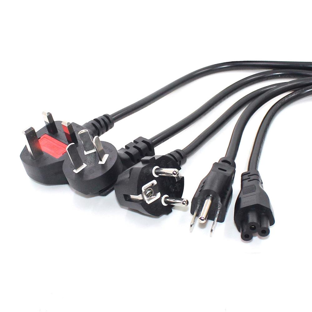 IEC320 C5 Cloverleaf Lead to EU/US/AU/UK AC EU Plug Power Cable Lead AC ...