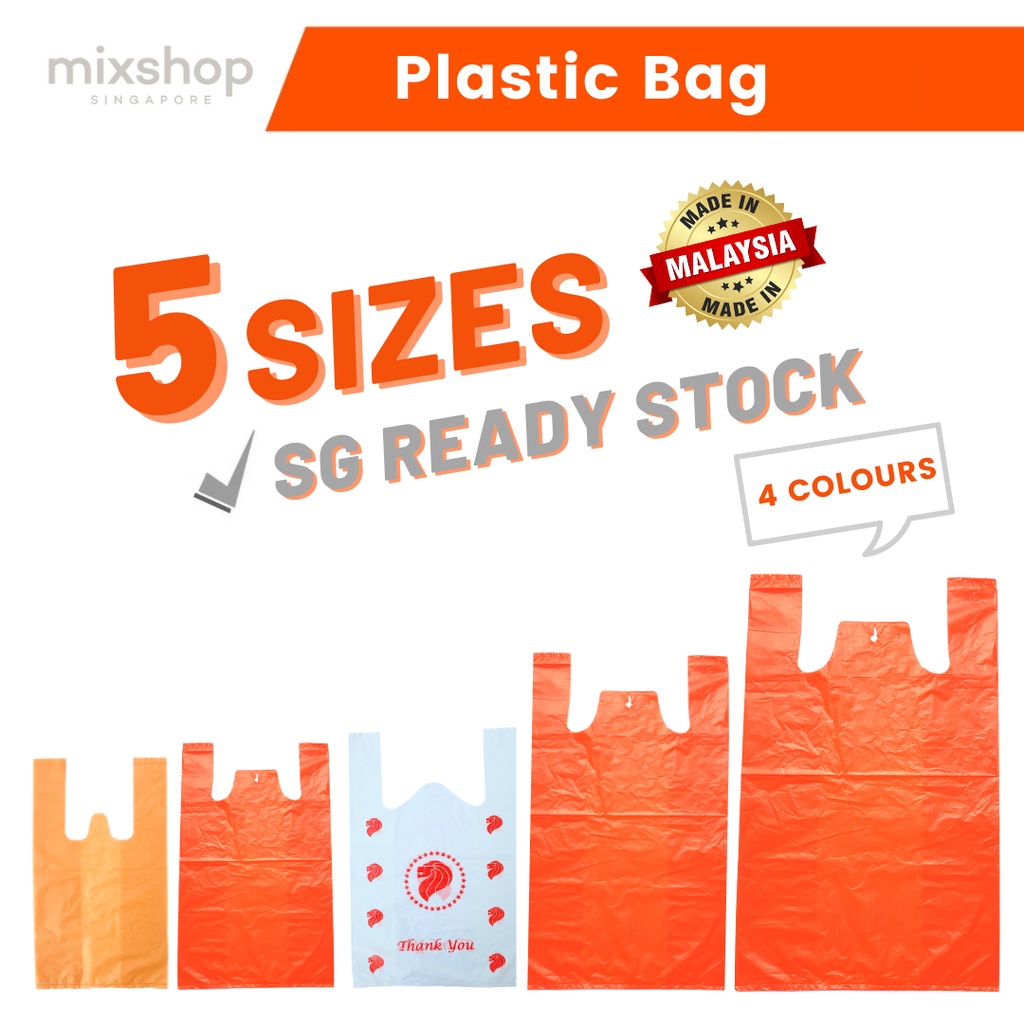 mixshop Plastic Bag, BBQ Bag, Plastics Bag, Groceries Bag, Red Plastic ...