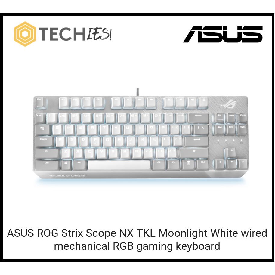 Asus ROG Strix Scope NX TKL Moonlight White wired mechanical RGB gaming ...