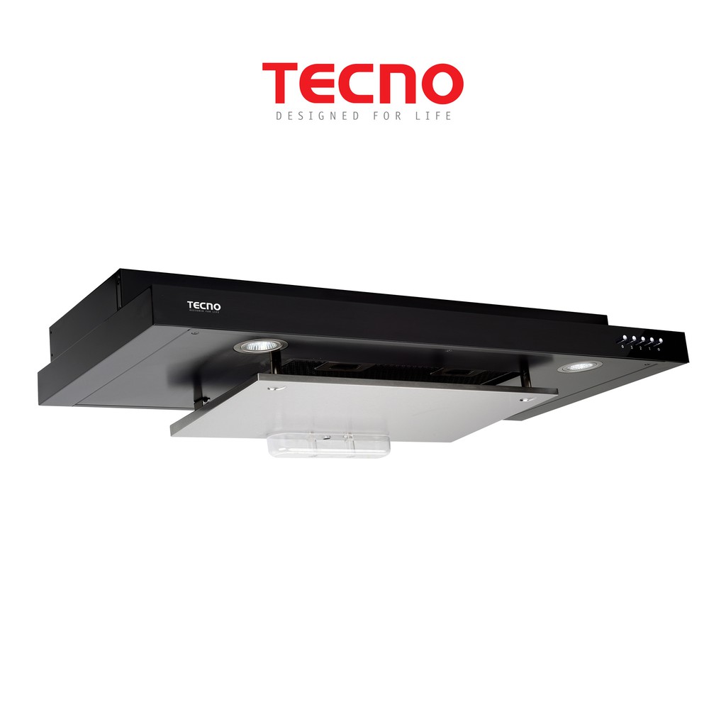 Tecno TCH929DP BK (Full Black) Slim Line Cooker Hood with DYNA-X Motor ...