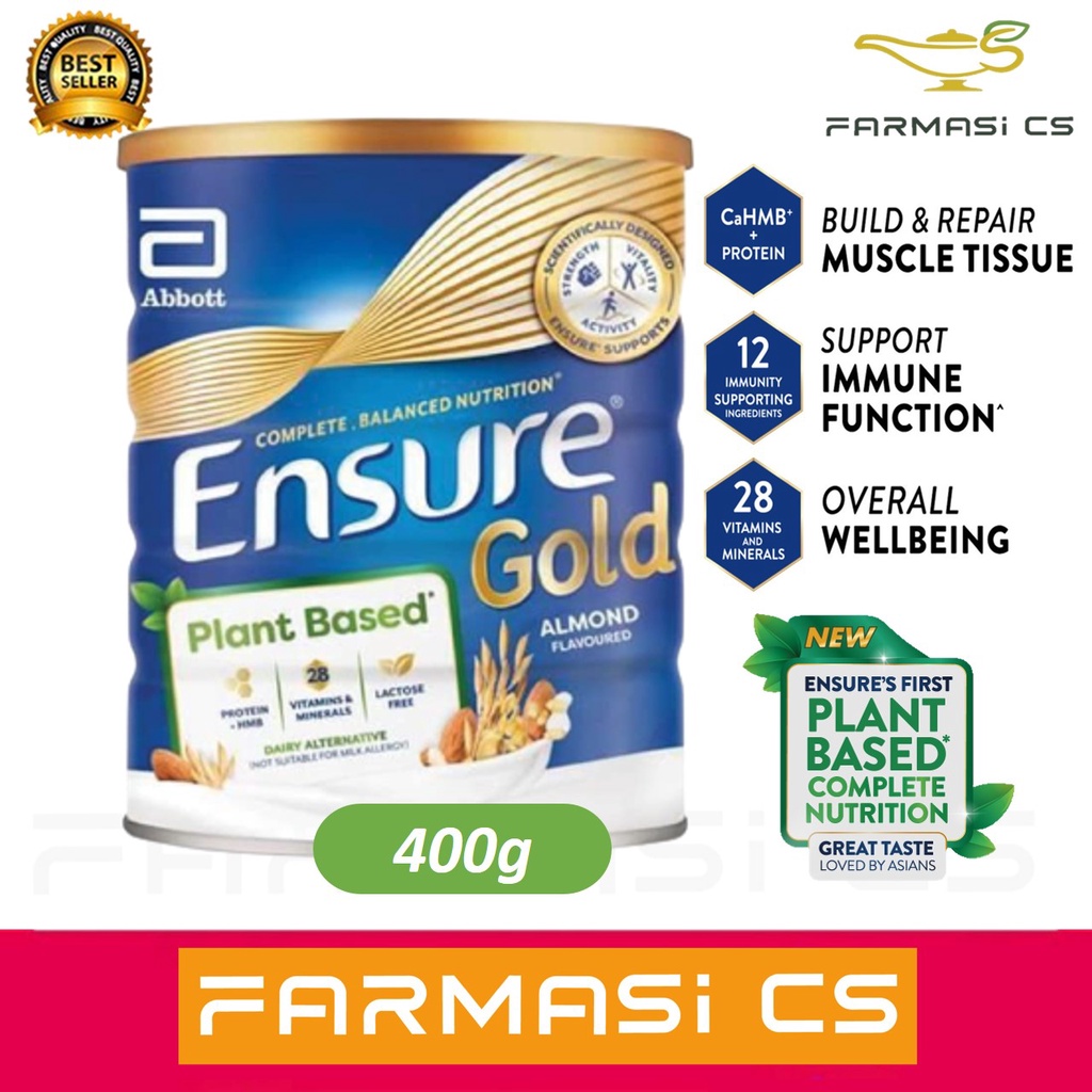 Abbott Ensure Gold Plant Based Almond Flavoured 400g EXP:04/2026 ...